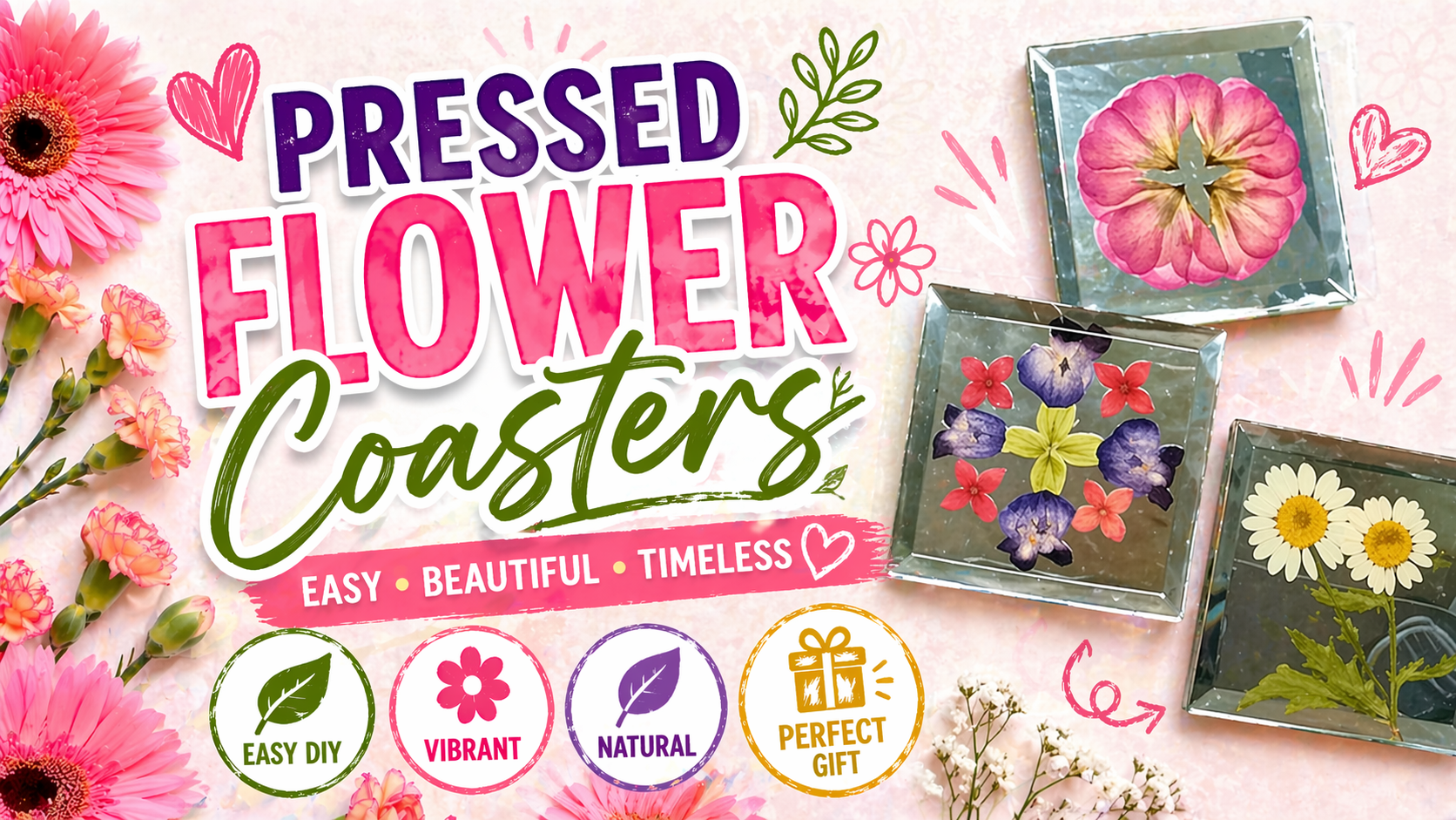 Pressed Flower Coasters | Easy DIY Glass Tile Craft – Microfleur